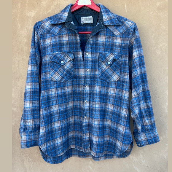 Pendleton | Tops | Vintage Pendleton Wool Plaid Shirt With Snap Buttons Size Xl | Poshmark